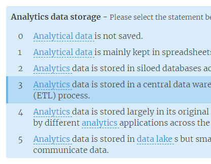 Data-Driven Maturity Assessment question
